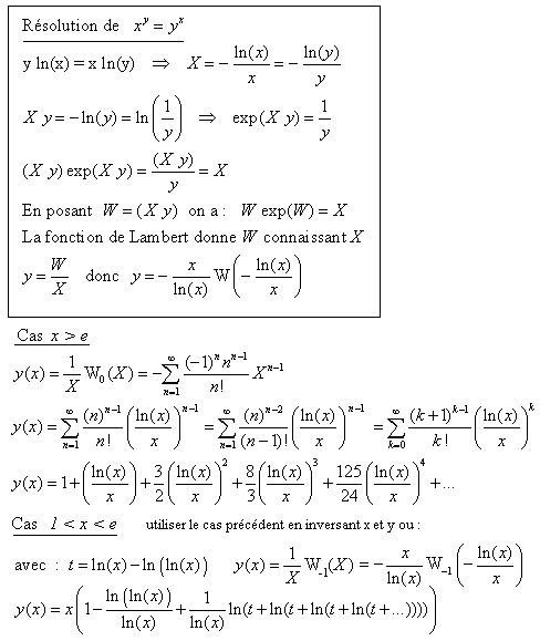 Fonction Oméga ou W de Lambert : exercice de mathématiques de autre - 42673