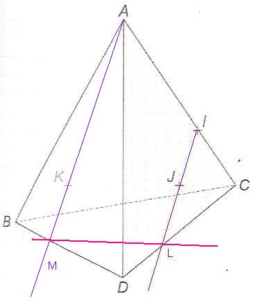 Section d'un tétraèdre par un plan, exercice de /THÈME/ géométrie dans ...