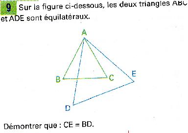 Triangles équilateraux, demonstration., exercice de transformations et ...