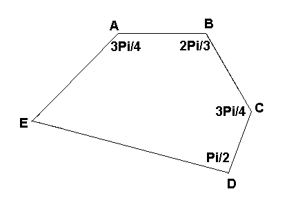 Le Pentagone et ses angles..., exercice de angles orientés - 168934
