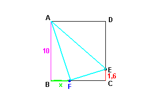 Déterminer x pour que le triangle AEF soit rectangle en E - forum de ...