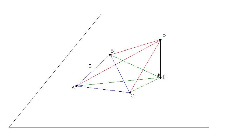 Projection sur un plan définit par un triangle, exercice de géométrie ...
