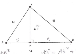1 èreS- Calcul hauteur 2 triangles rectangle, exercice de trigonométrie ...