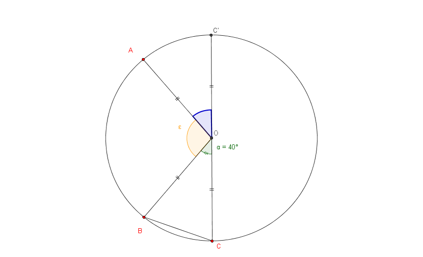 angles dans un cercle , exercice de géométrie - 303494