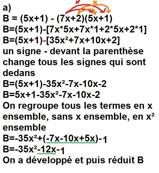 développer et factoriser, exercice de développement et factorisation - 392299