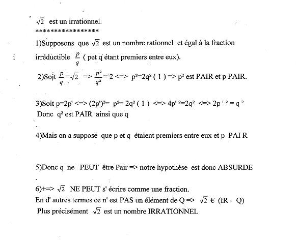 irrationnel, exercice de nombres entiers et rationnels - 434764