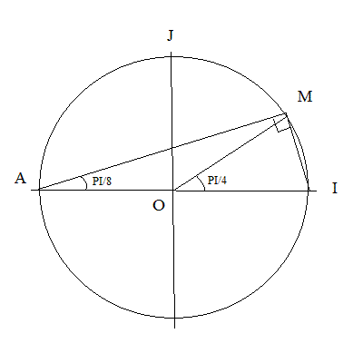calcul cos pi/8 sin pi/8 : exercice de mathématiques de première - 467323
