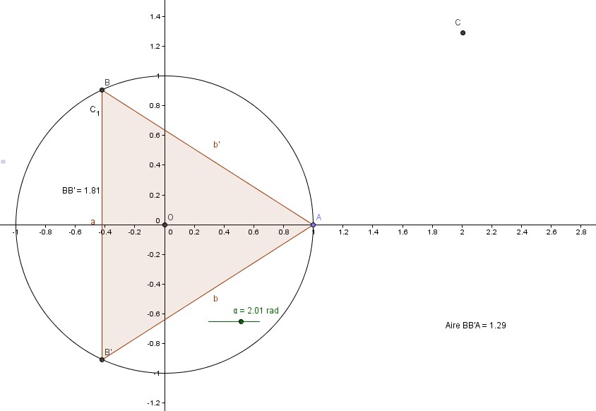 Triangle inscrit dans un cercle , exercice de trigonométrie et ...