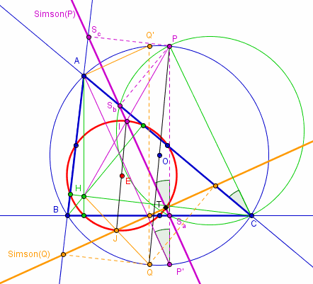 intersection de droites de simson, exercice de géométrie - 521844