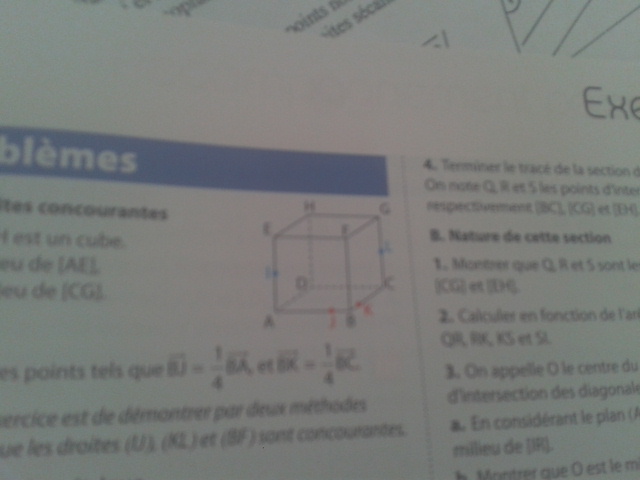 Droites concourantes : exercice de mathématiques de terminale - 549973