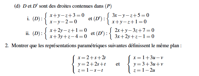 Equation cartésienne d'un plan, exercice de géométrie - 594199