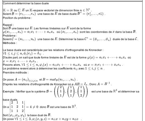 Base duale - forum mathématiques - 639587