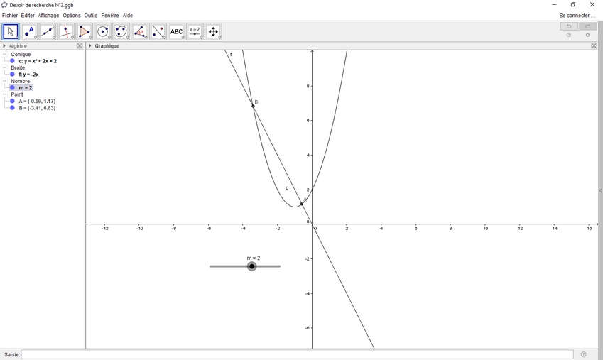 Démonstration nombre de points d'intersection entre deux courbes ...