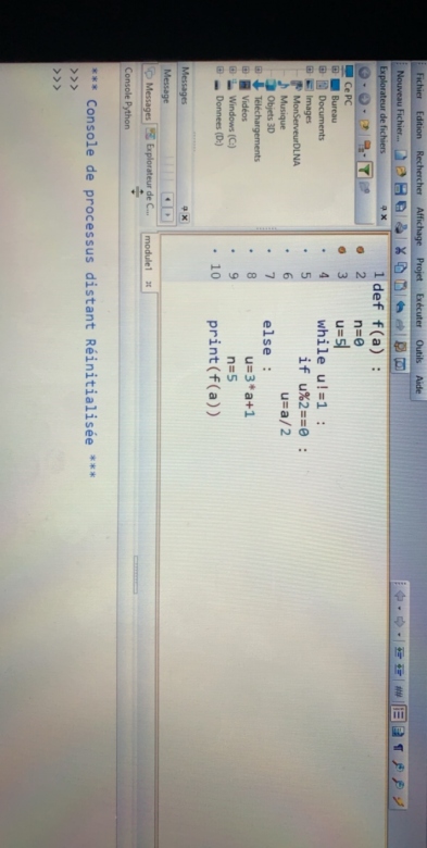 algorithme de syracuse exercice