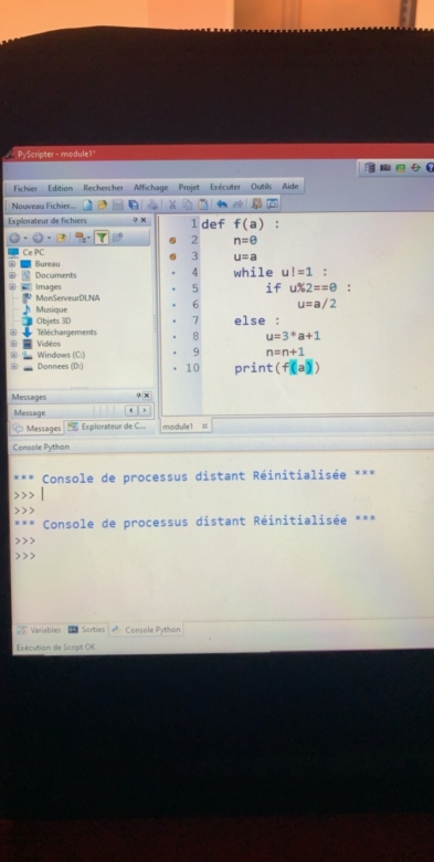 Python et suite de Syracuse, exercice de suites - 836809