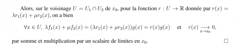 propriété sur petit-o, exercice de analyse - 851329